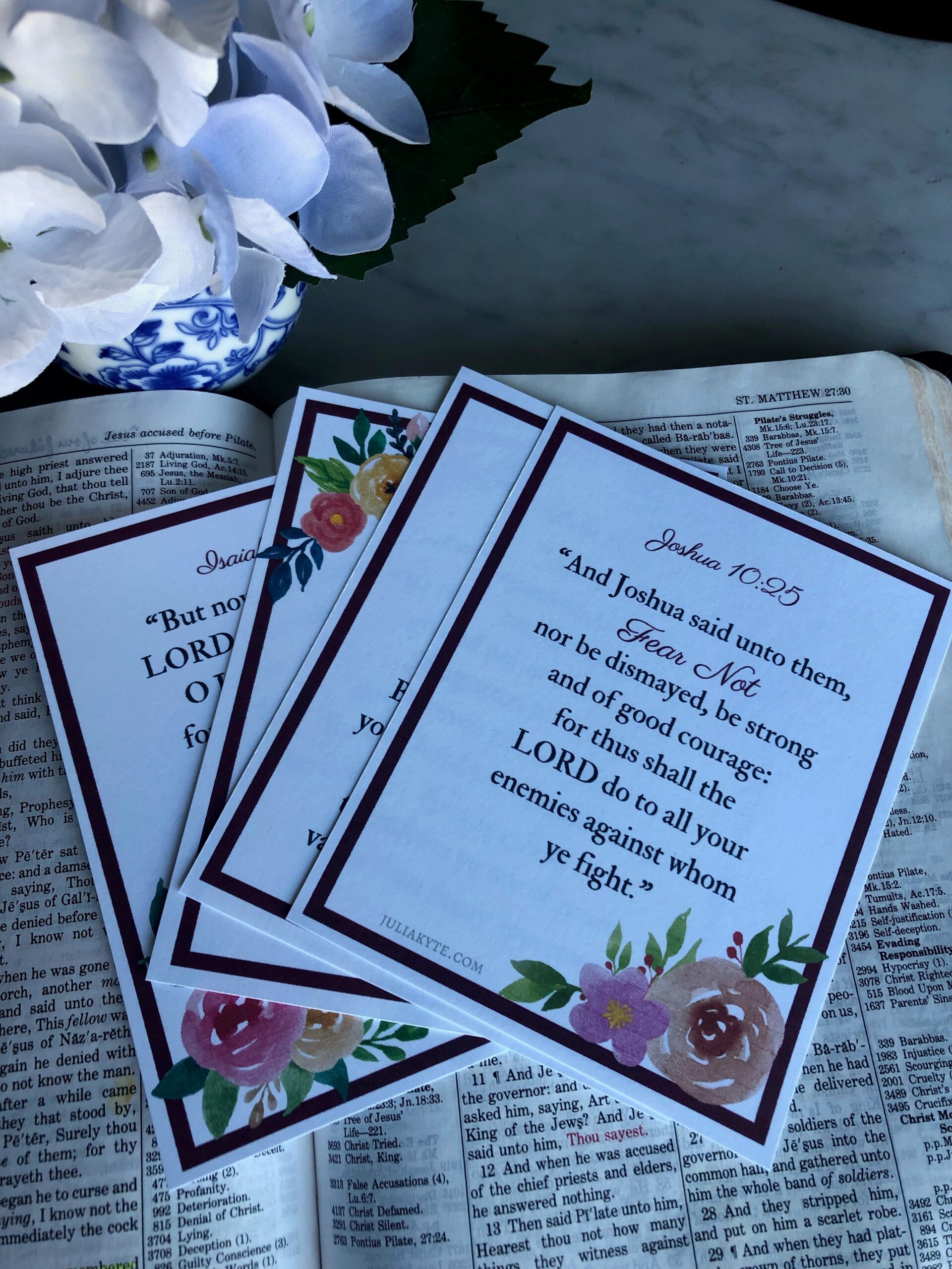 Fear Not Scripture Cards KJV Verse Memory - Committing My Way